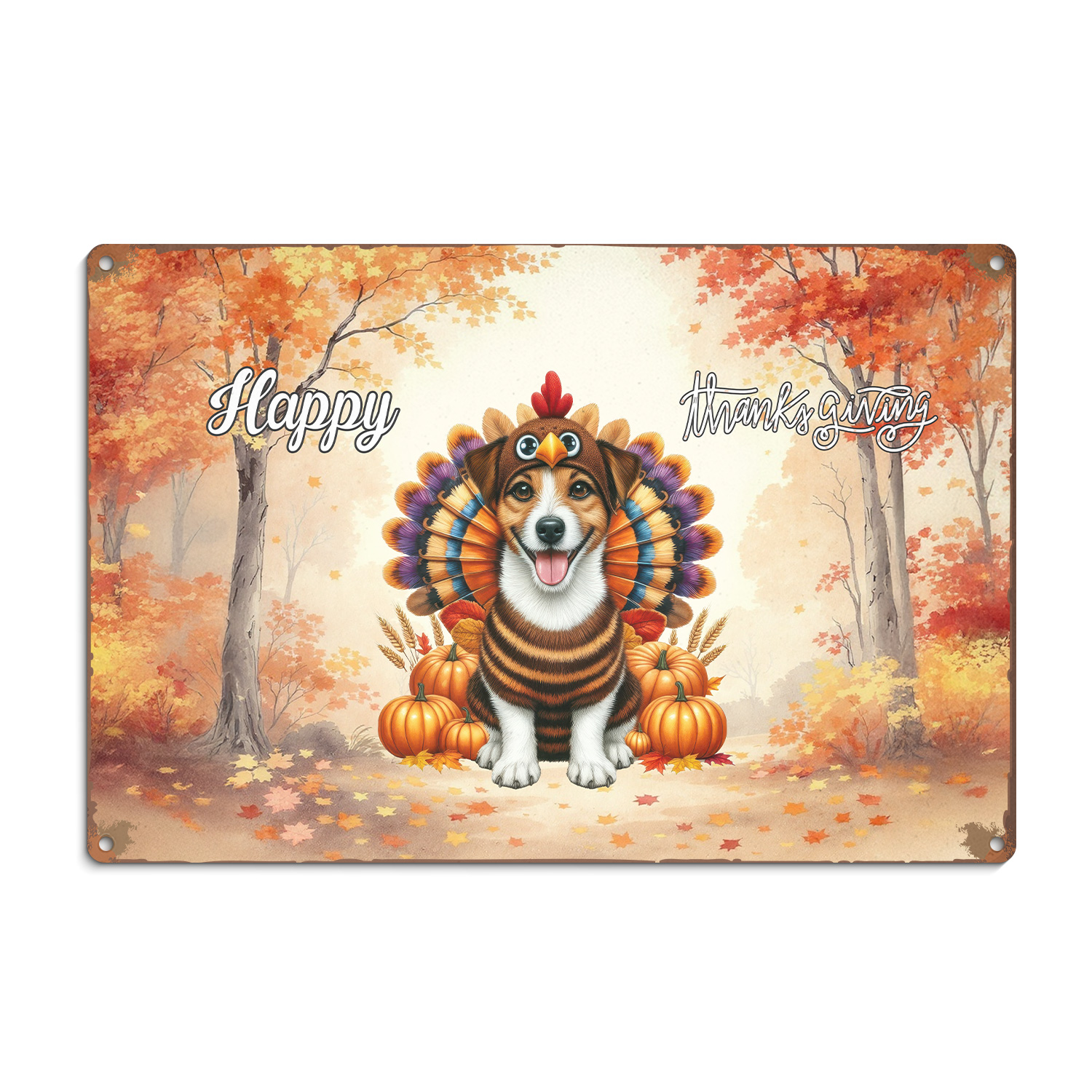 Happy Thanksgiving Jack Russell Terrier Turkey Costume Pumpkins Autumn ...