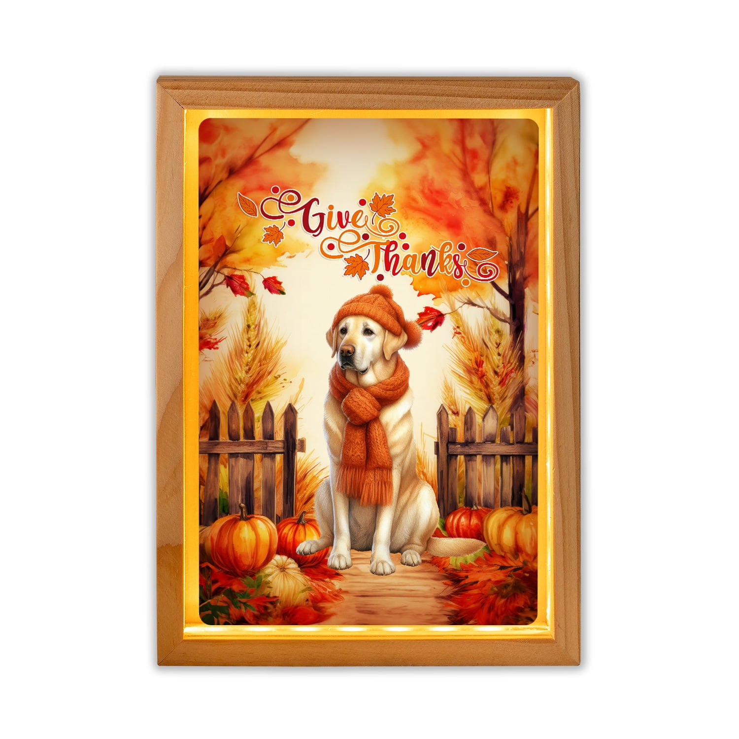 Happy Thanksgiving Labrador Retriever Give Thanks Fall Beanie Scarf ...