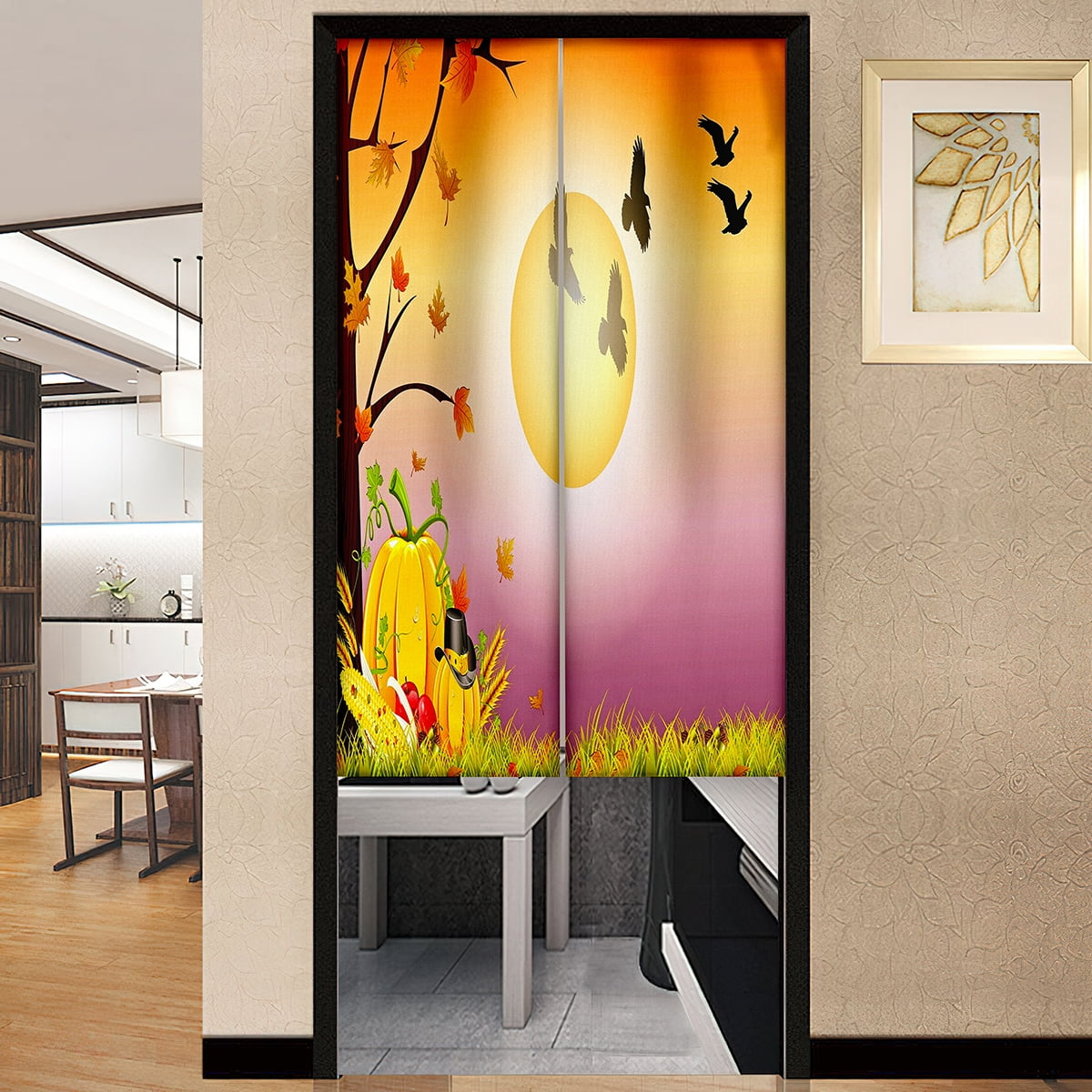Happy Thanksgiving Melon Door Curtains Kitchen Living Room Partition ...