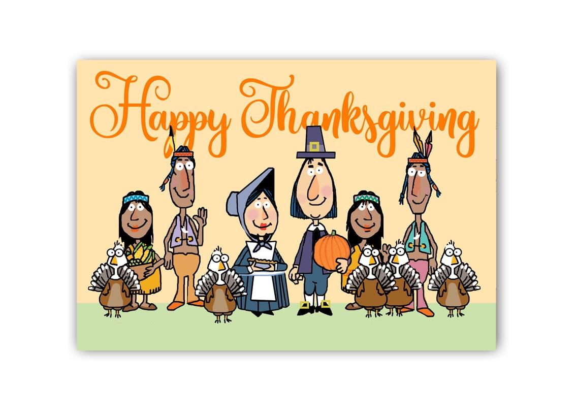 Happy Thanksgiving Pilgram Postcards - 4 x 6 Thanksgiving Postcards ...