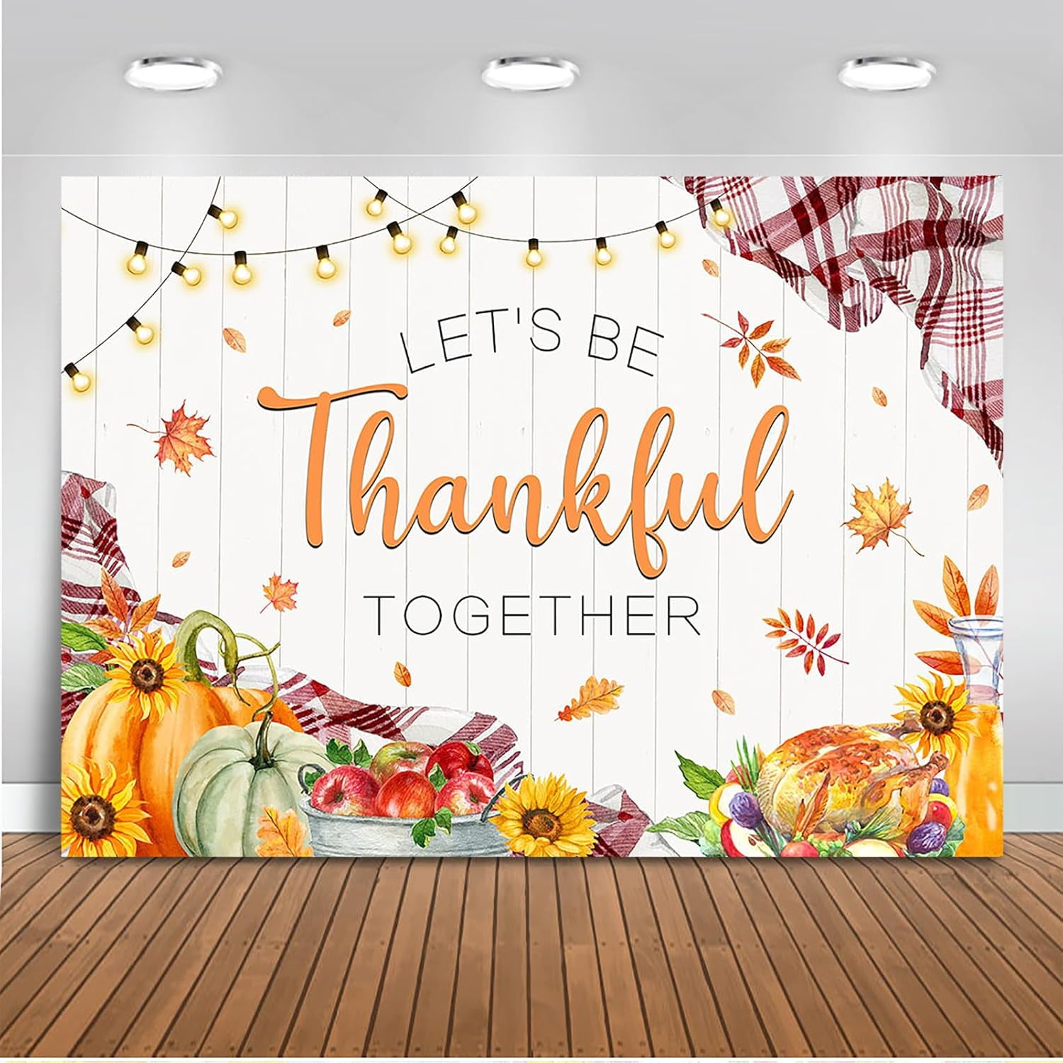 Happy Thanksgiving Pretty Backdrop Let's be Thankful Together ...