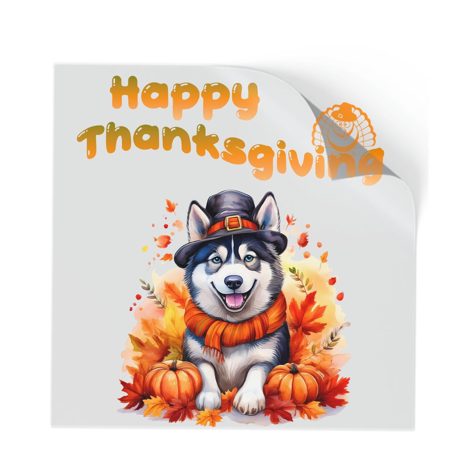 Happy Thanksgiving Siberian Husky Welcome Thankful Fall Autumn Pumpkin ...
