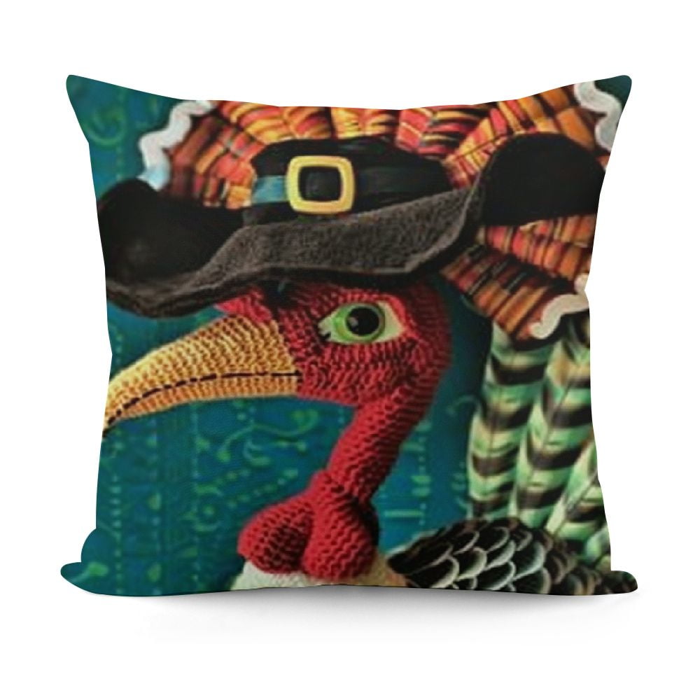 Happy Thanksgiving Thanksgiving Turkey with Fall Decorative Throw ...
