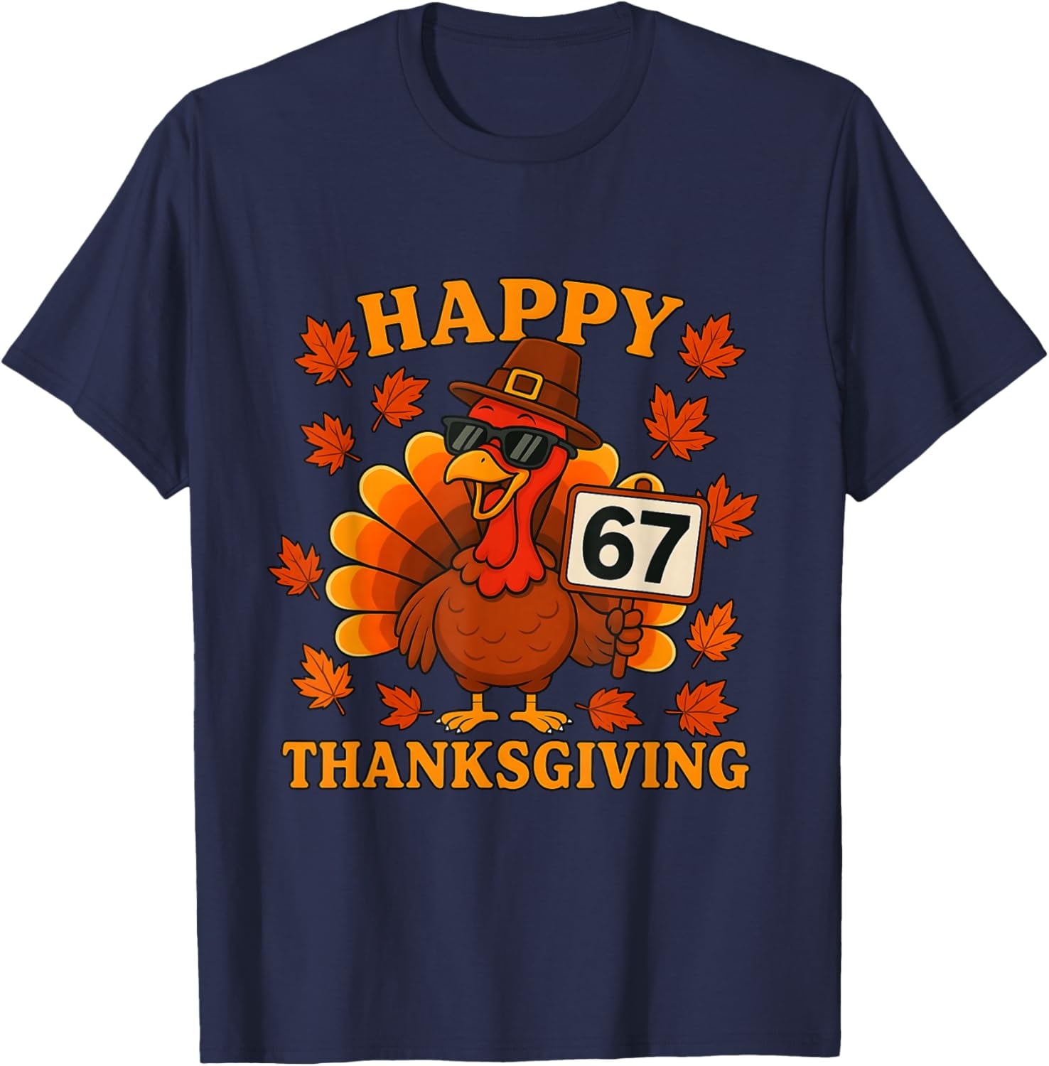 Happy Thanksgiving Turkey Meme Funny Six Seven Brainrot T-Shirt ...