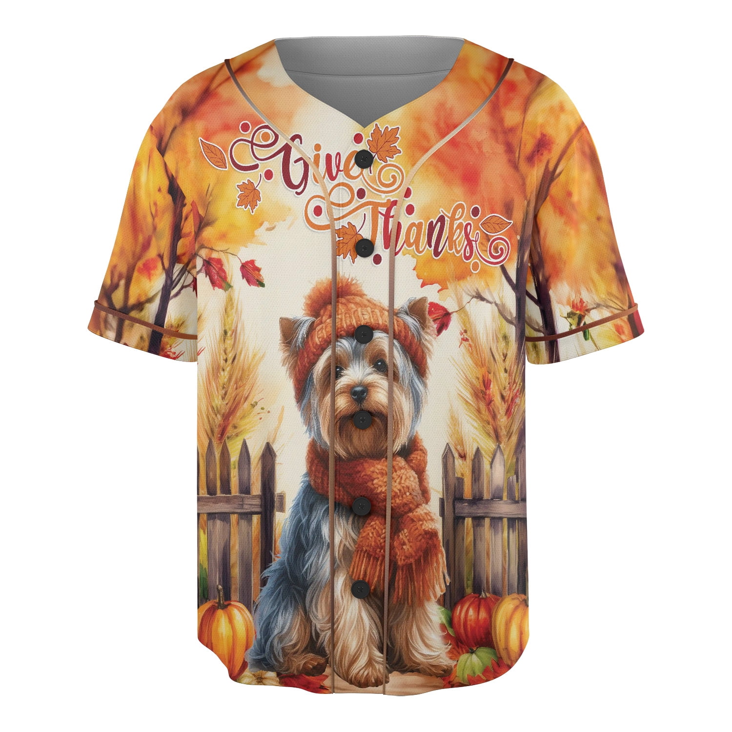 Happy Thanksgiving Yorkshire Terrier Give Thanks Fall Beanie Scarf ...