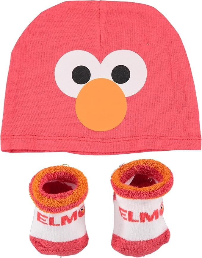 Happy Threads Elmo Baby Boys Cap and Bootie Set - Sesame Street Baby ...