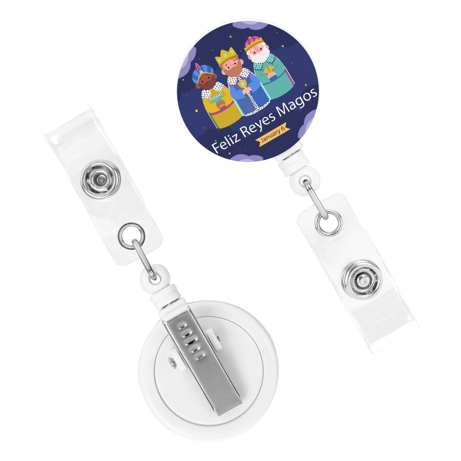 Happy Three Kings Day Epiphany Day Badge Reel Retractable Badge Clip Id ...