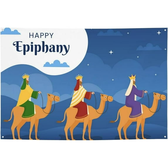 Happy Three Kings Day Epiphany Day Banner 47x71in Decorations Porch ...