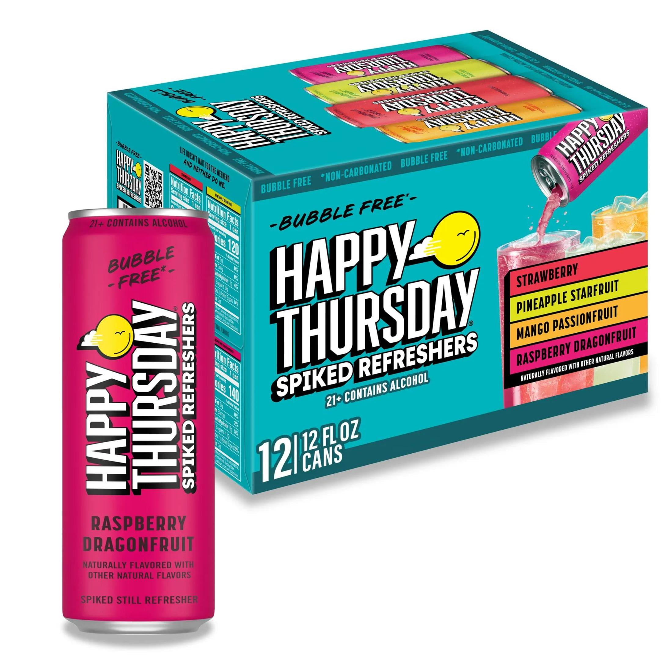Happy Thursday Variety Pack, 12 pack, 12 fl oz Aluminum Cans, 4.4% ABV ...