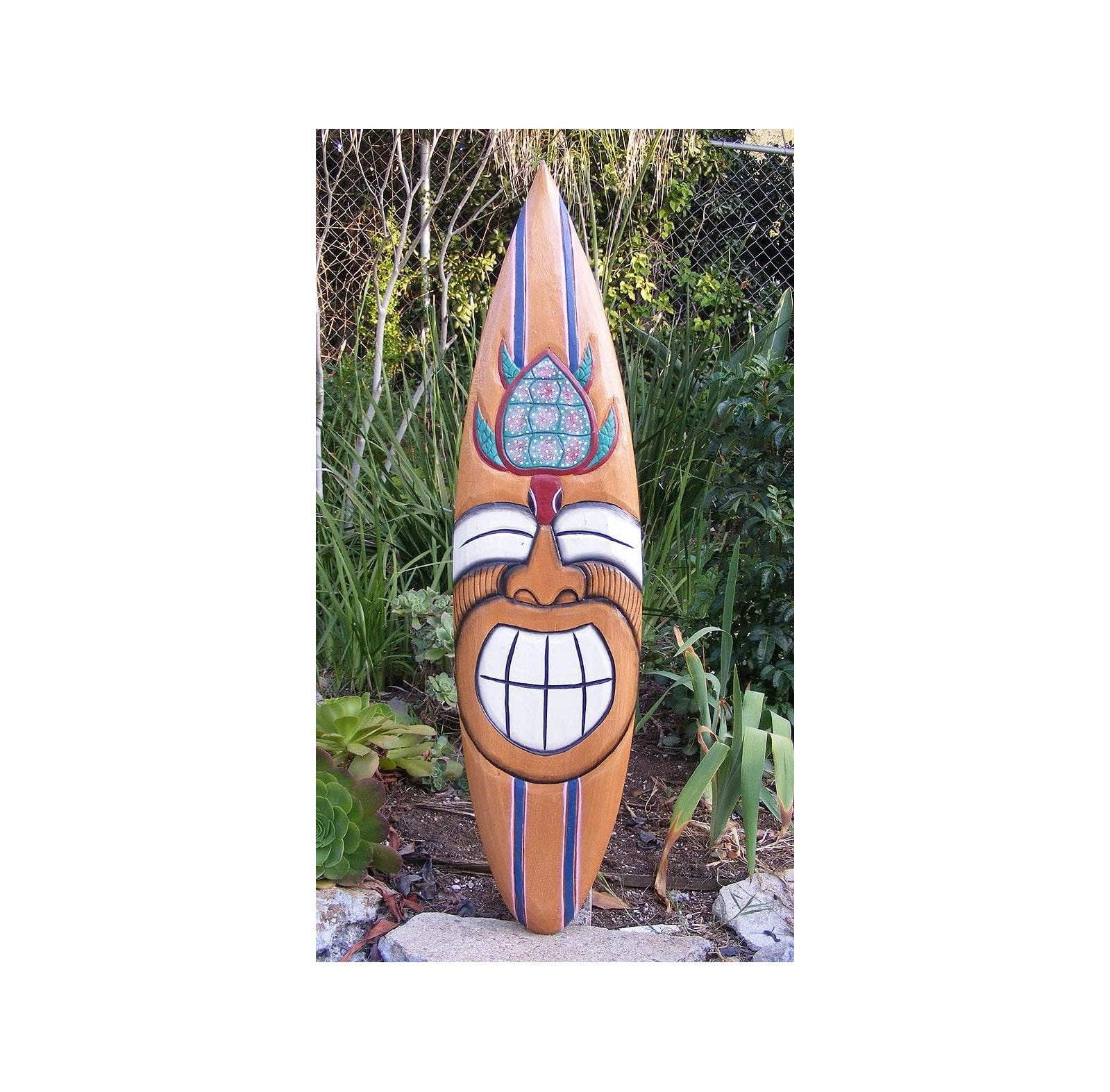 Happy Tiki Turtle Tropical Wood Surfboard Wall Plaque Mask Tiki Bar 39 ...