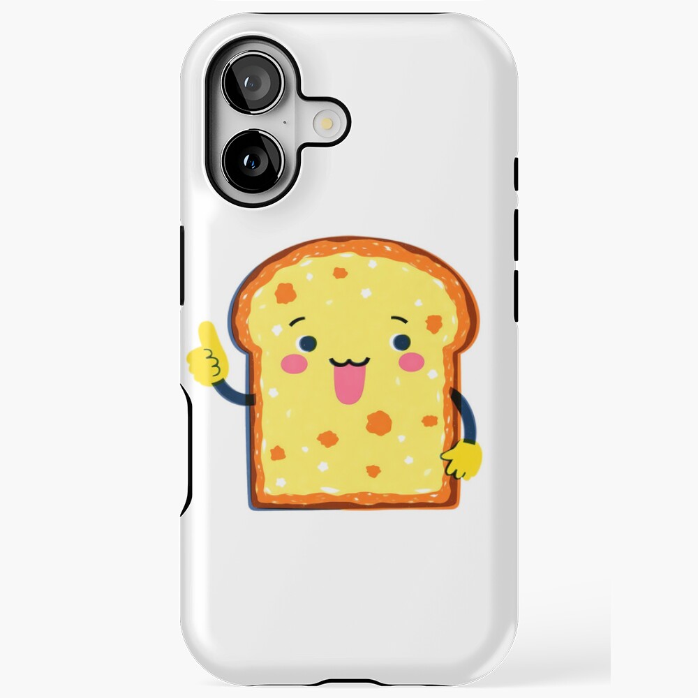 Happy Toast Thumbs Up Cute Cartoon Bread Artwork iPhone 17 to 11 Pro ...