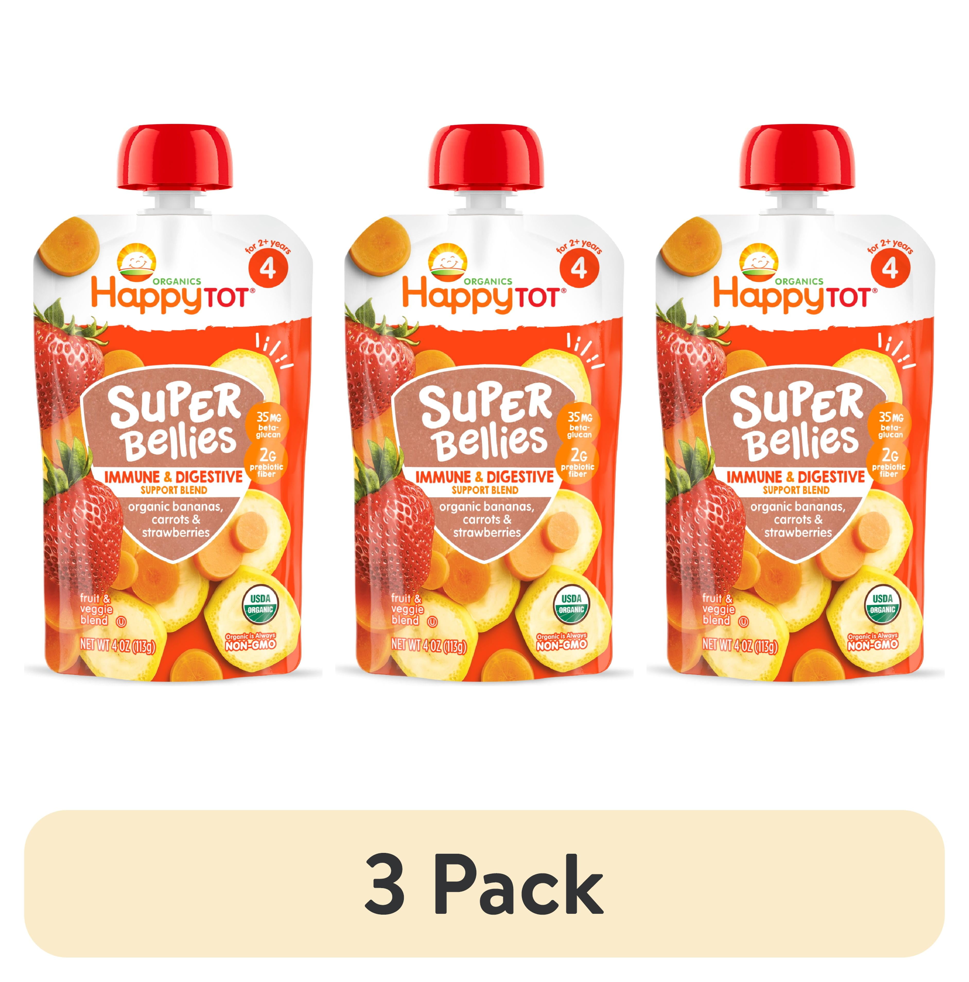 (3 pack) Happy Tot Organics Super Bellies Stage 4, Bananas Carrots ...