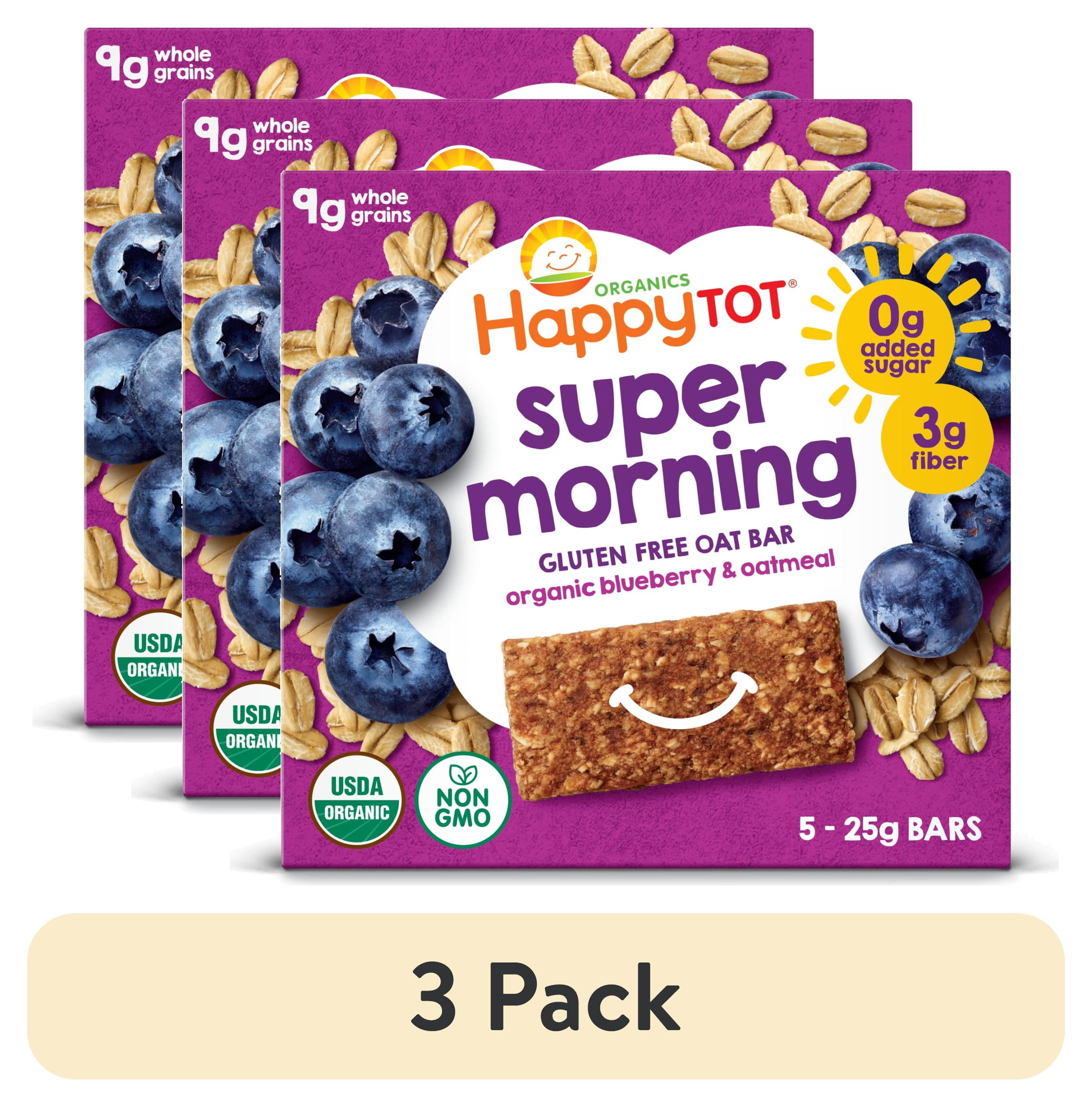 (3 pack) Happy Tot Organics Super Morning Oat Bar, Blueberry & Oatmeal ...