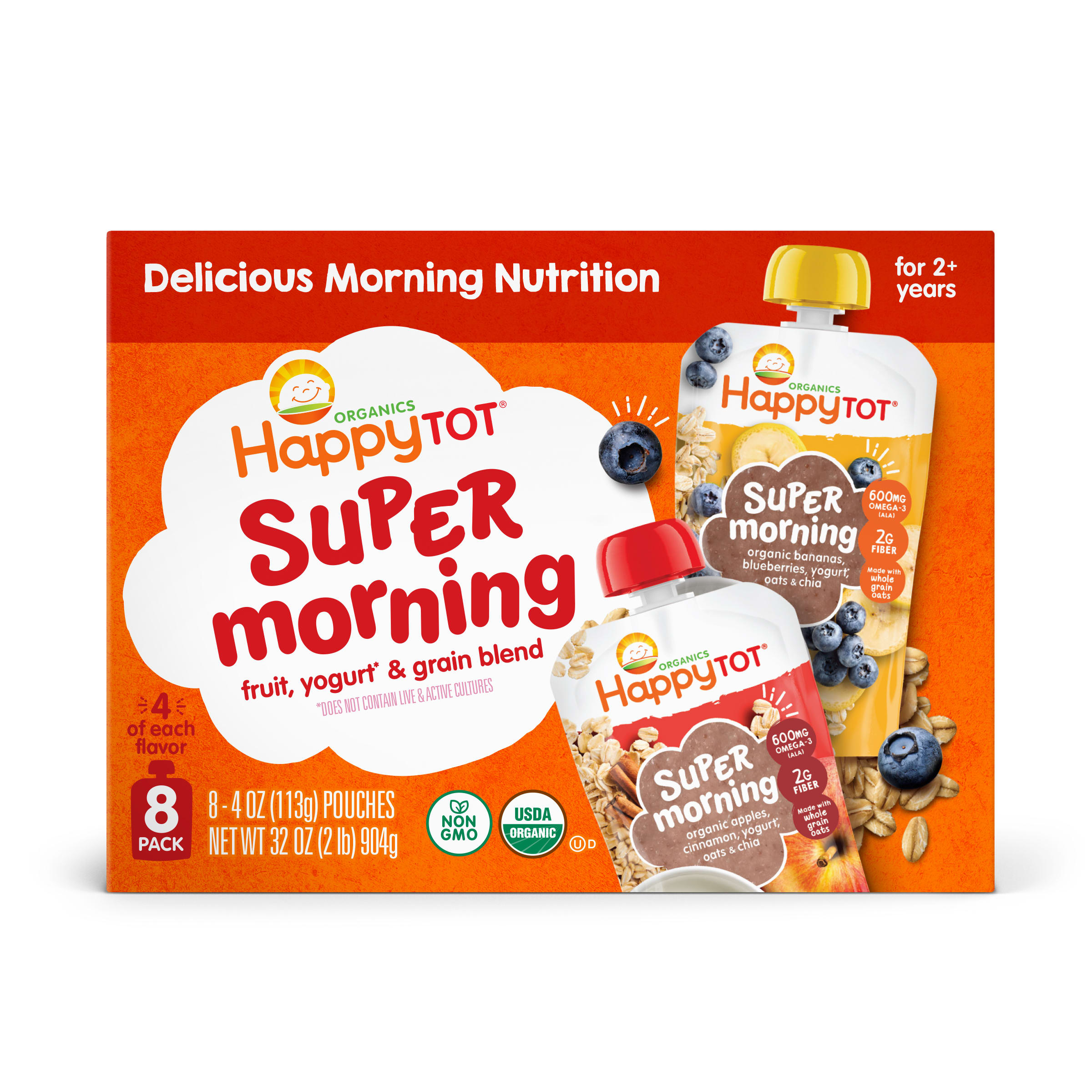 (8 Pouches) Happy Tot Superfoods, Stage 4, Organic Toddler Food, Pears ...