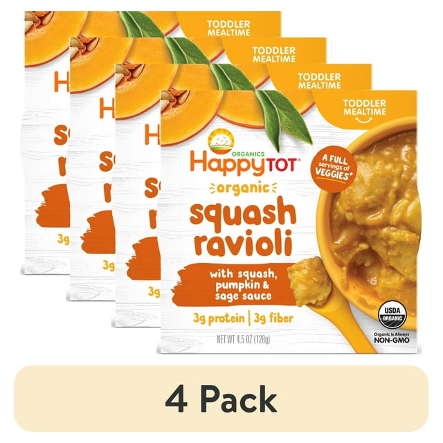 (4 pack) Happy Tot Organics, Toddler Mealtime Bowl, Organic Squash ...