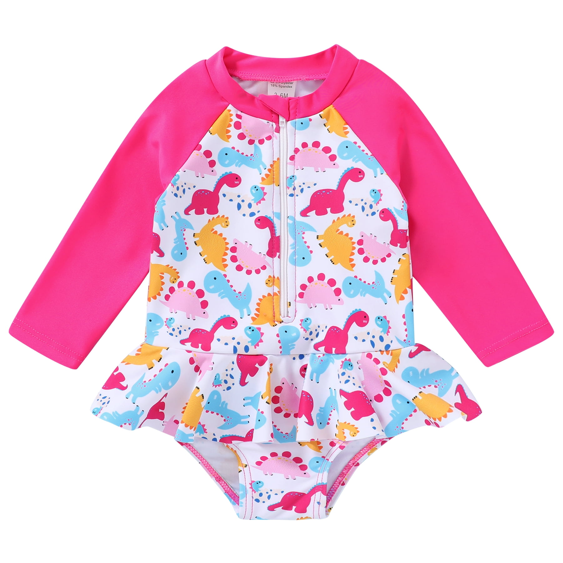 Happy Town Newborn Baby Girls Swimsuit Summer One-Piece Long Sleeve ...