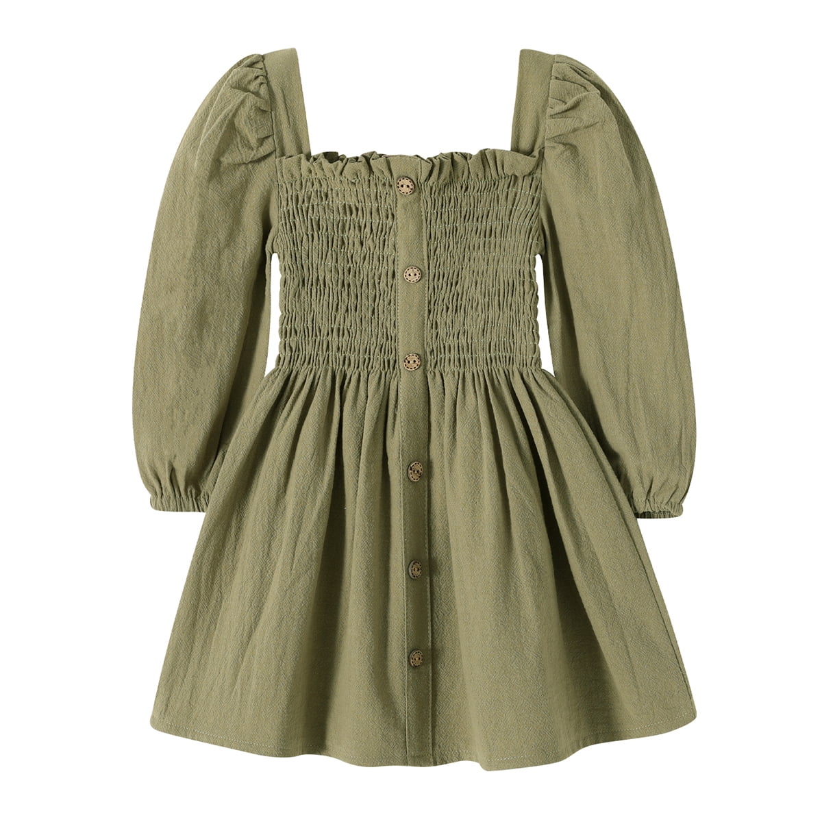 Happy Town Toddler Girl Fall Clothing Long Sleeve Dress Girl Solid ...