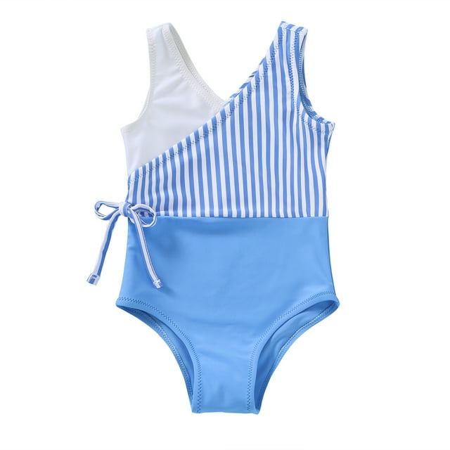 Happy Town Toddler Girl One-Piece Swimsuit Color Block Stripe Beach ...