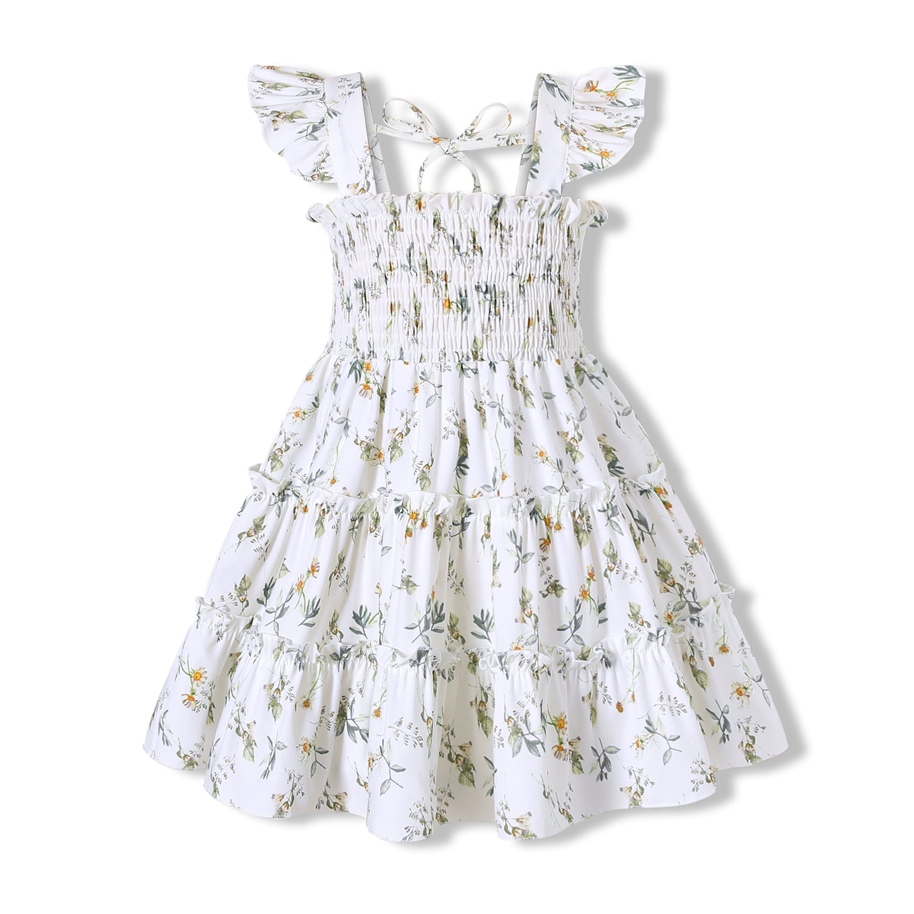 Happy Town Toddler Girl Summer Dress Kids Sleeveless Ruffle Dresses for ...