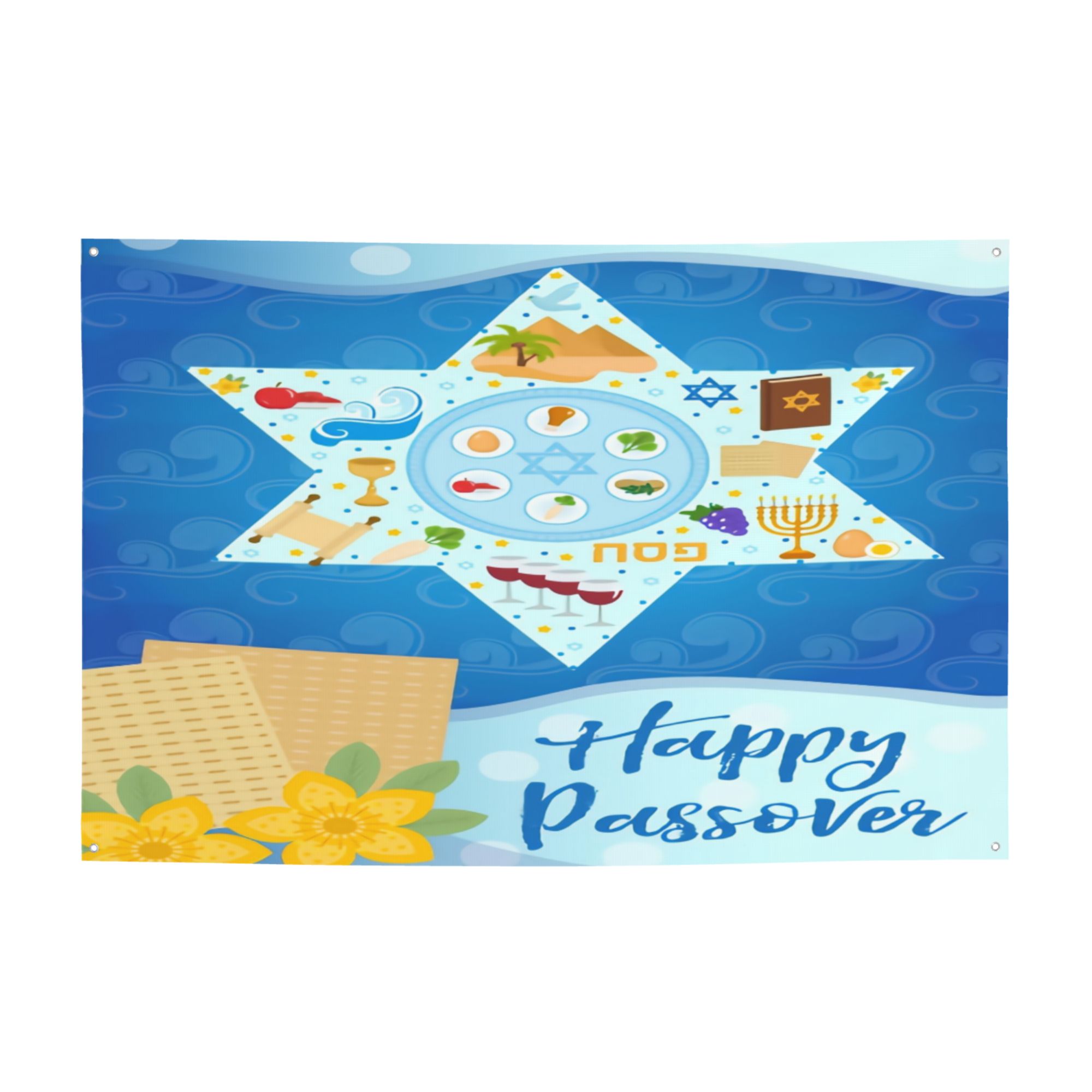 Happy Traditional Jewish Passover Holiday Banner 47*71 Inches Yard ...