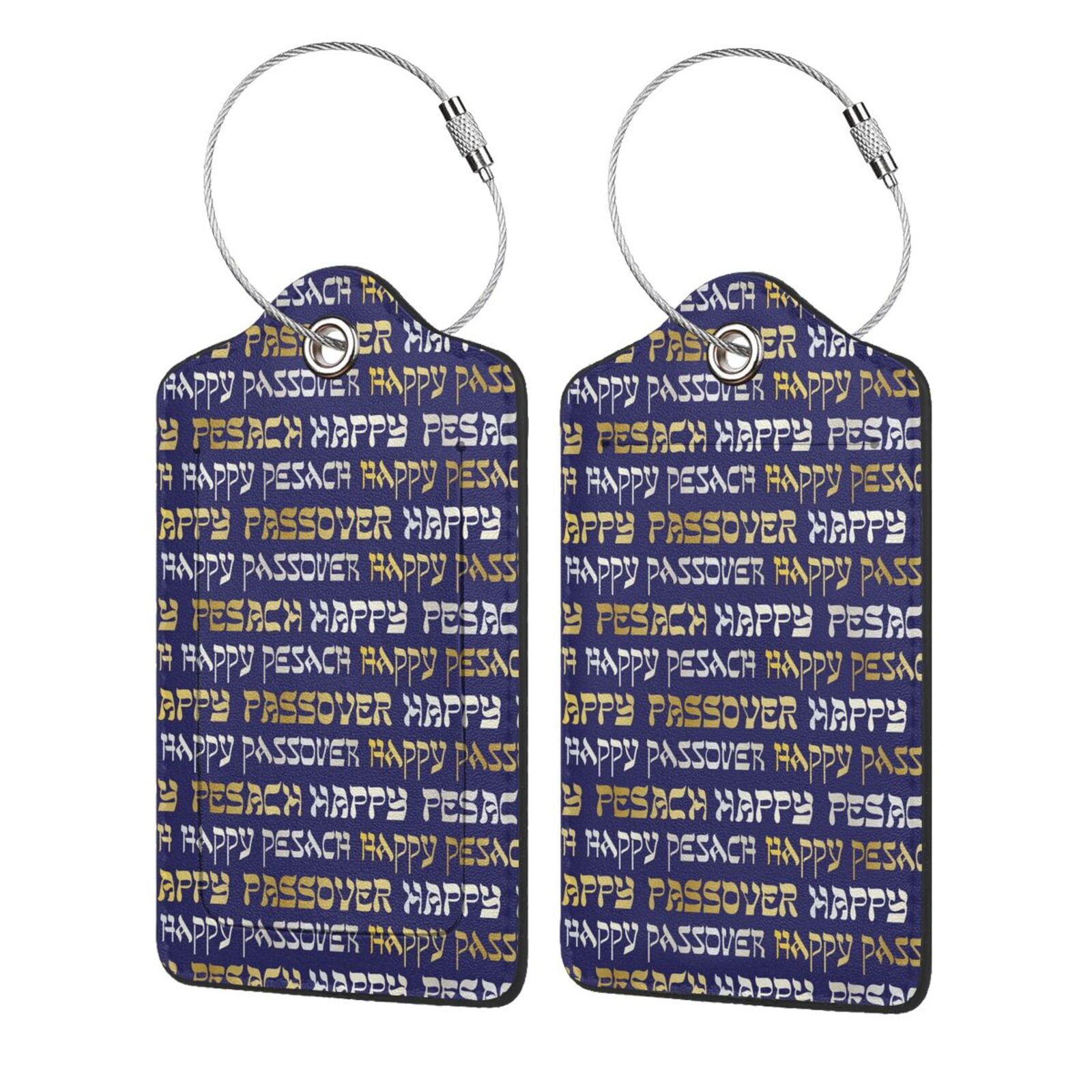 Happy Traditional Jewish Passover Luggage Tags for Suitcase PU Privacy ...