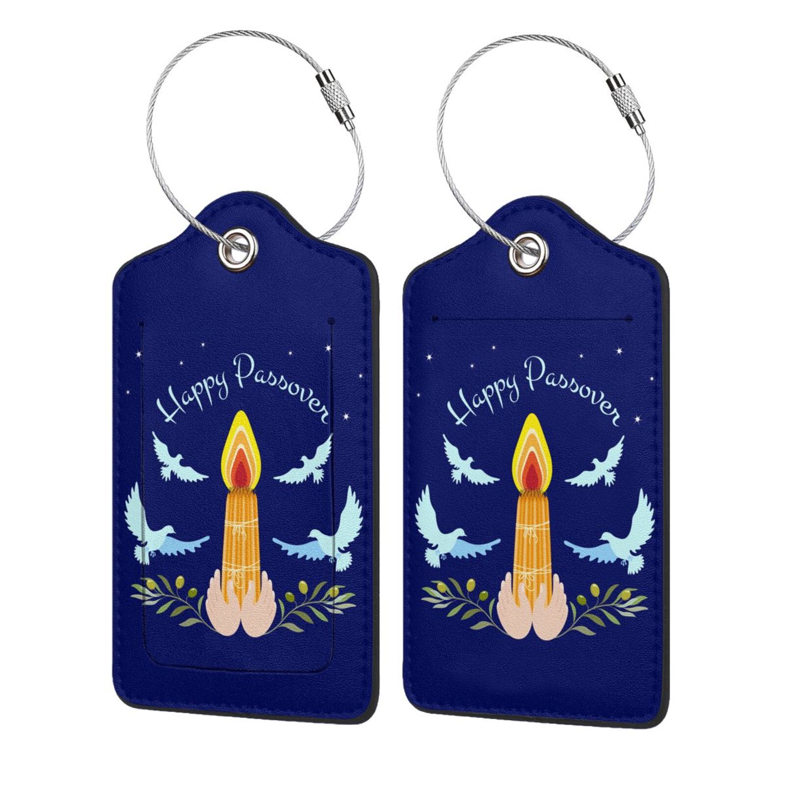 Happy Traditional Jewish Passover Luggage Tags for Suitcase PU Privacy ...