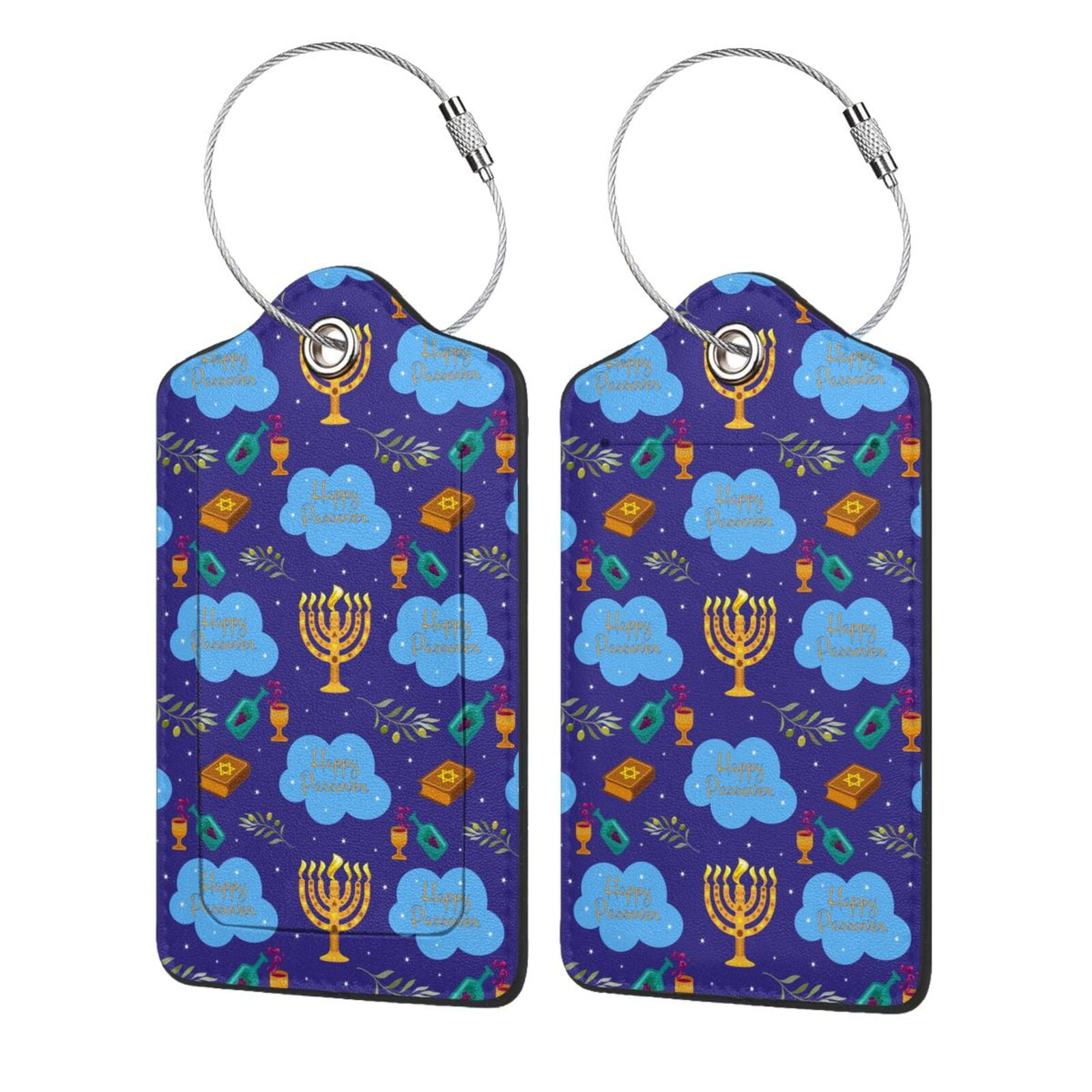 Happy Traditional Jewish Passover Luggage Tags for Suitcase PU Privacy ...