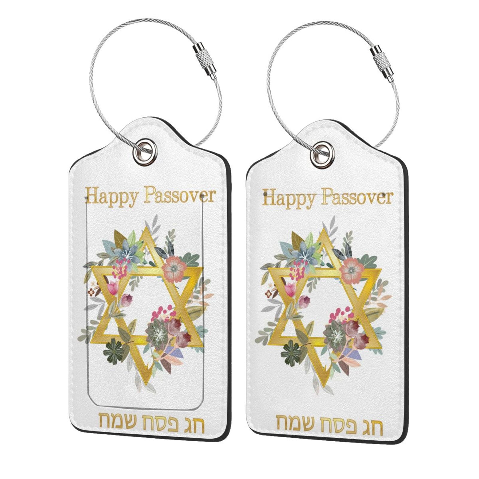 Happy Traditional Jewish Passover Luggage Tags for Suitcase PU Privacy ...