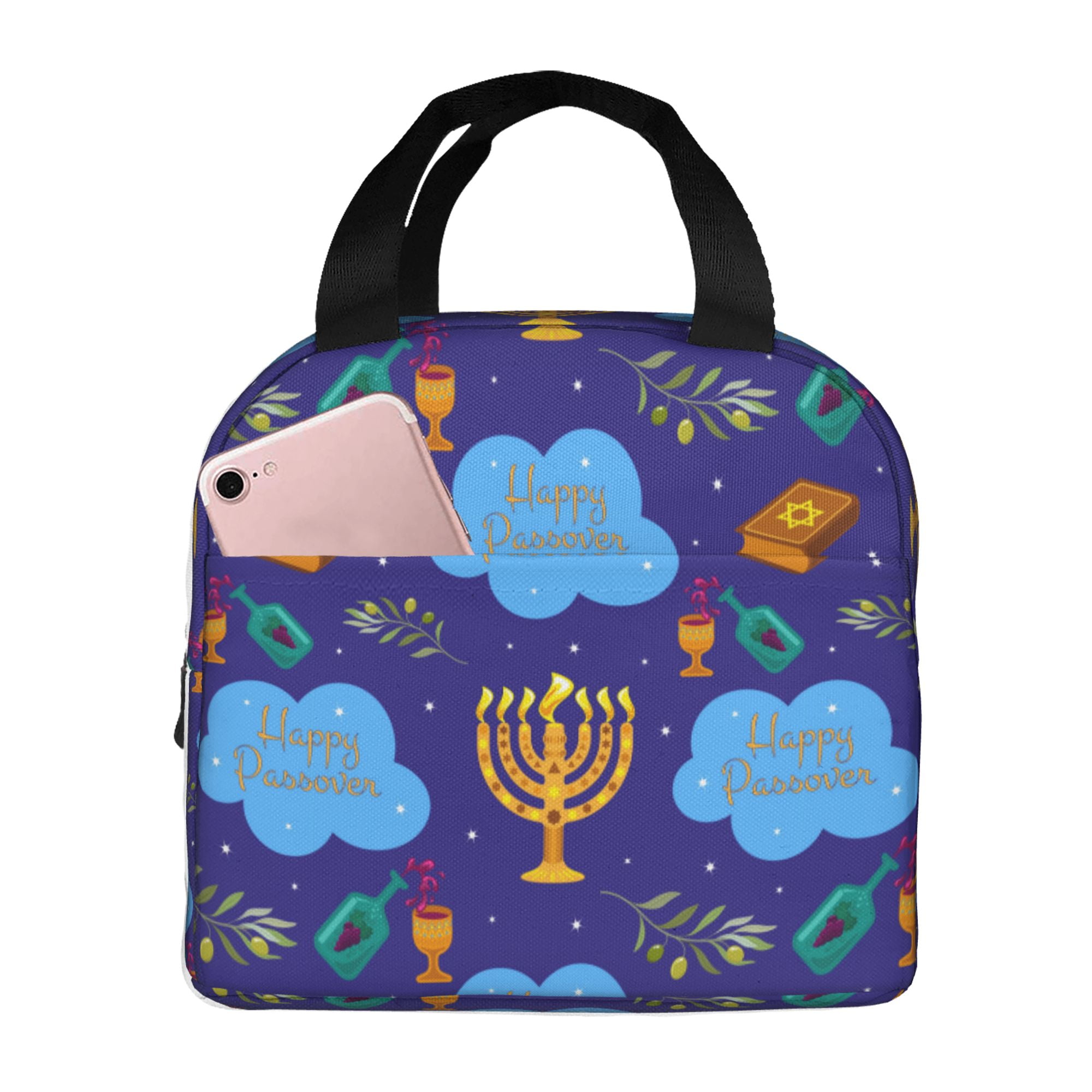 Happy Traditional Jewish Passover Lunch Bag Reusable Insulated Tote Box ...