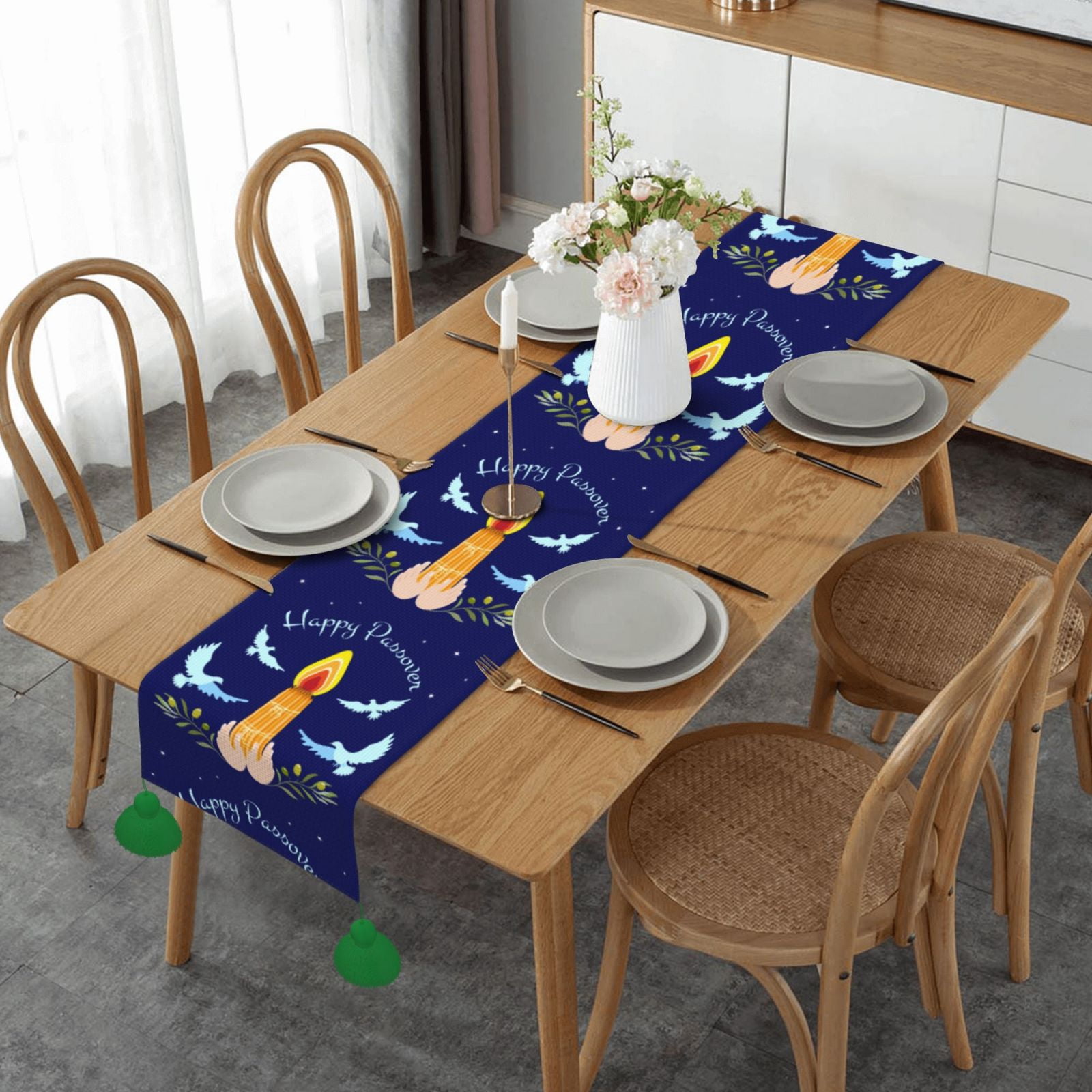 Happy Traditional Jewish Passover Table Runner For Wedding Banquet ...