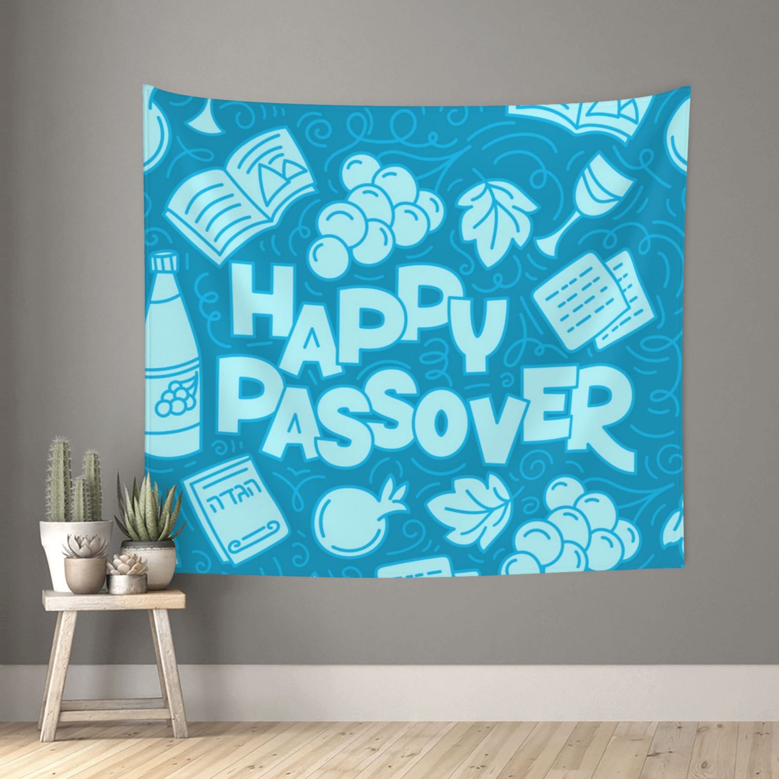 Happy Traditional Jewish Passover Tapestry Banner Backdrop Flag ...