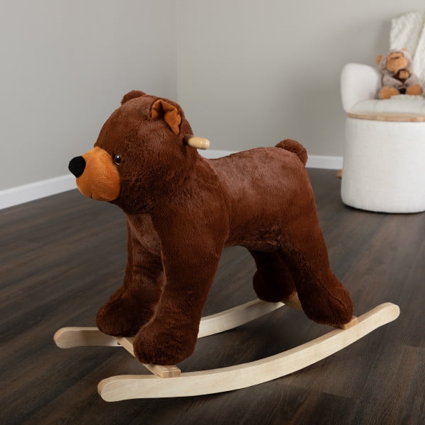 Happy Trails Rocking Horse - Plush Bear Animal Rocker for Ages 3 and up ...