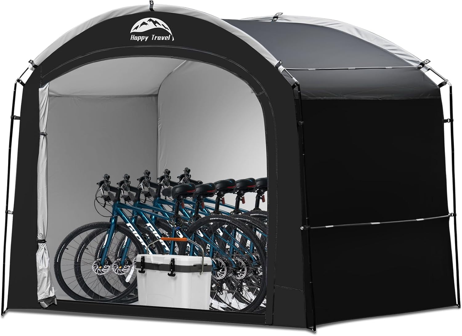 Happy Travel Bike Storage Shed Tent, Waterproof Portable Bicycle Cover with 30% More Top Storage ...