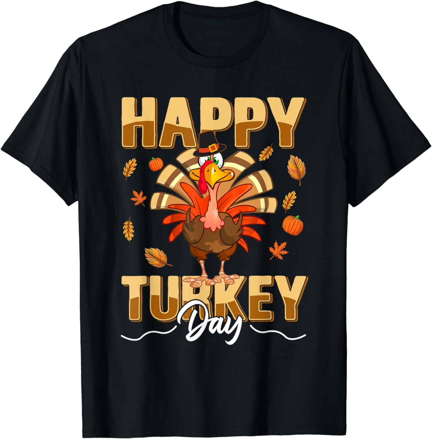 Happy Turkey Day Little Pilgrim Thanksgiving Girls T-Shirt - Walmart.com