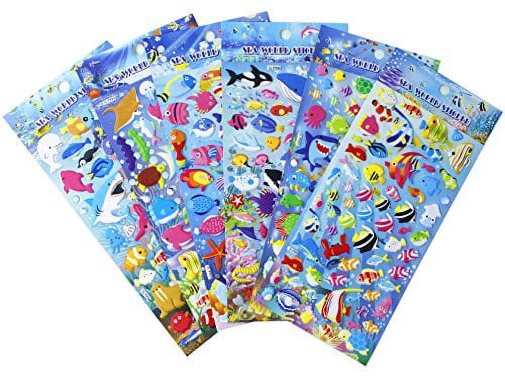 Happy Underwater Sea World Stickers 6 Sheets with Angelfish, Sharks ...