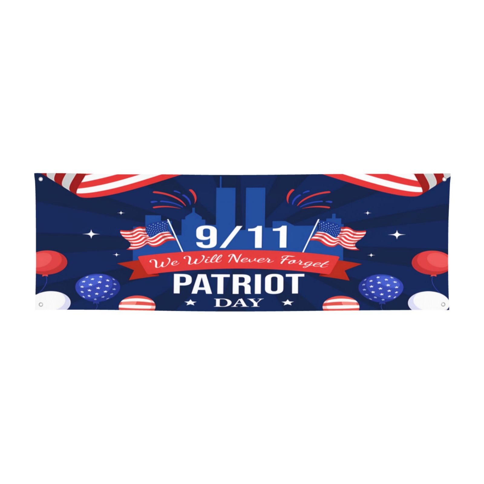 Happy Usa Patriot Day With United States Flag 911 Large Banner Party ...