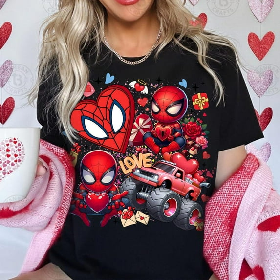Happy Valentine Bruh Cartoon Love Character Graphic Unisex Cotton T ...