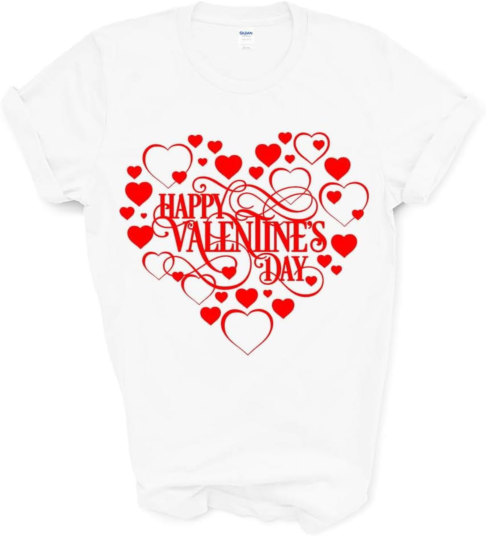 Happy Valentine Day Shirts Love Heart Printed T-Shirts Heart Candy T ...