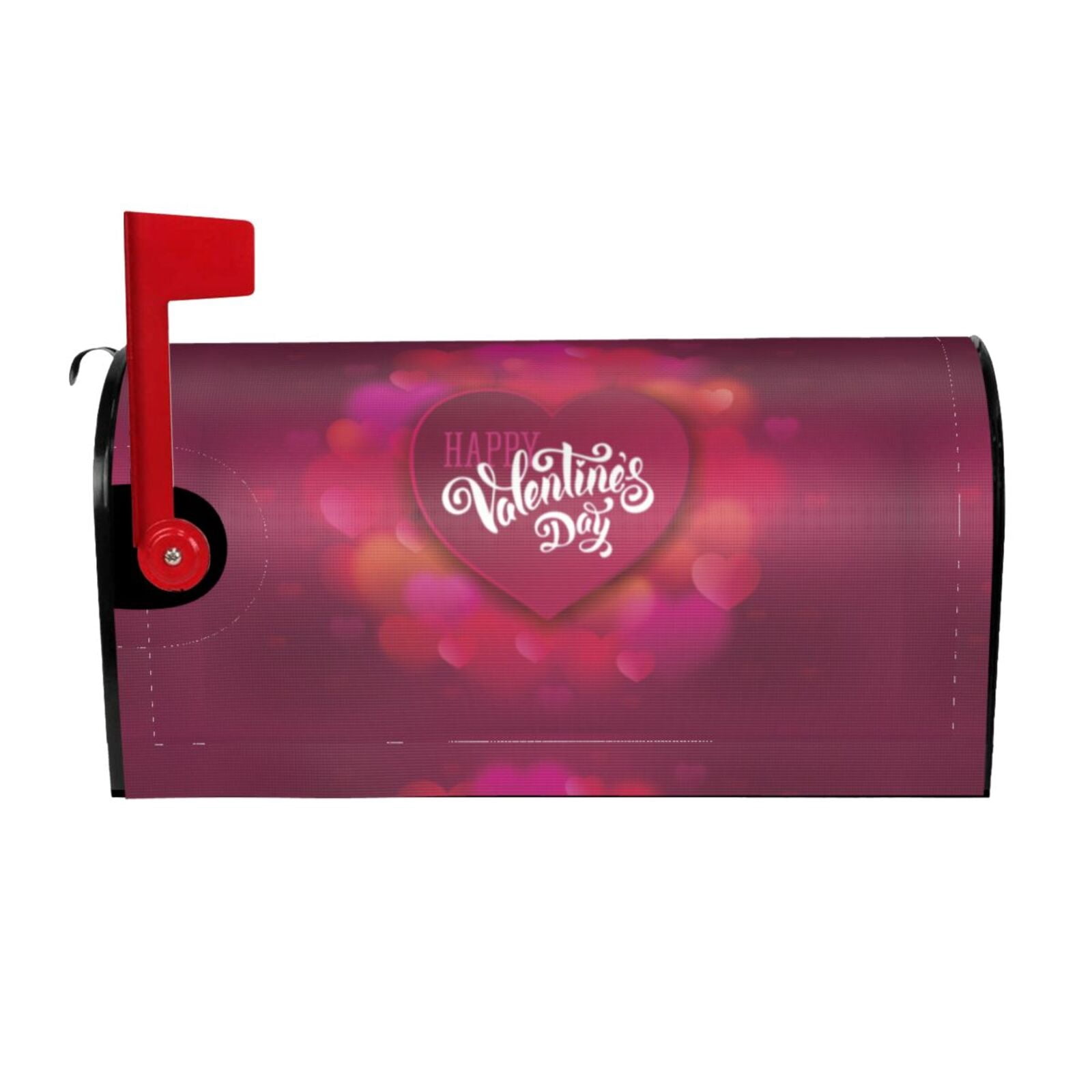 Happy Valentine'S Day Heart Pattern 2025 Magnetic Mailbox Cover Post ...