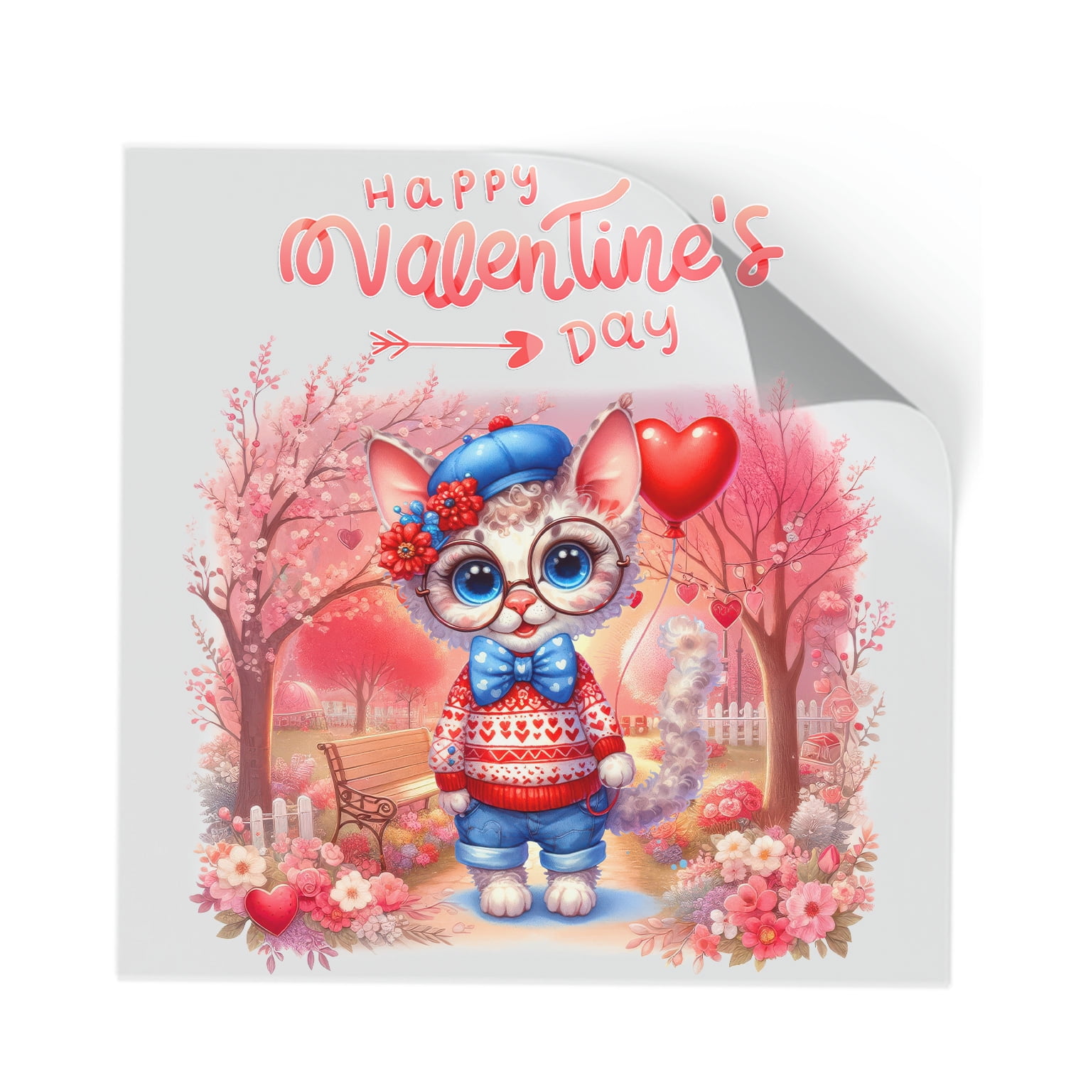 Happy Valentine’s Day Adorable Devon Rex Kitten Holding Heart Balloon ...