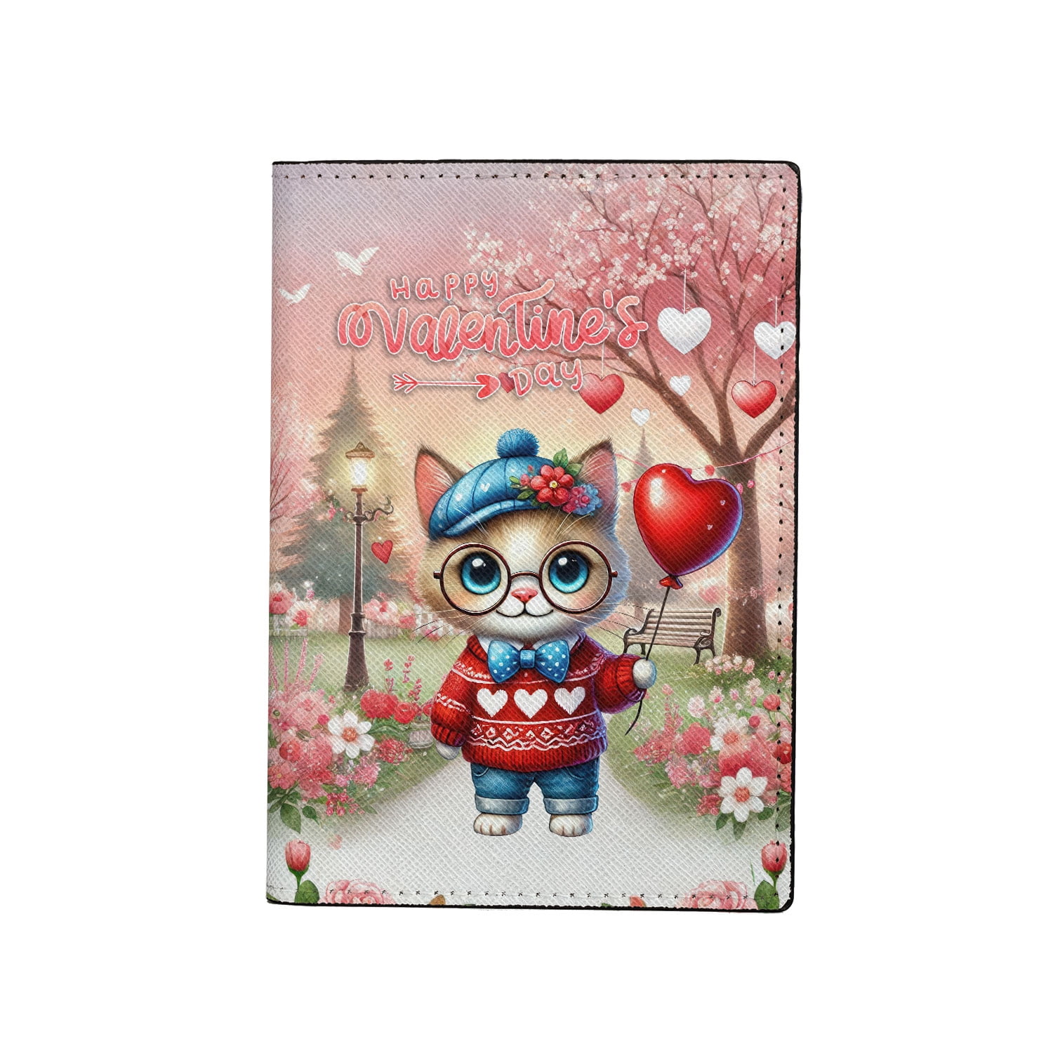 Happy Valentine’s Day Adorable Manx Kitten Holding Heart Balloon Travel ...