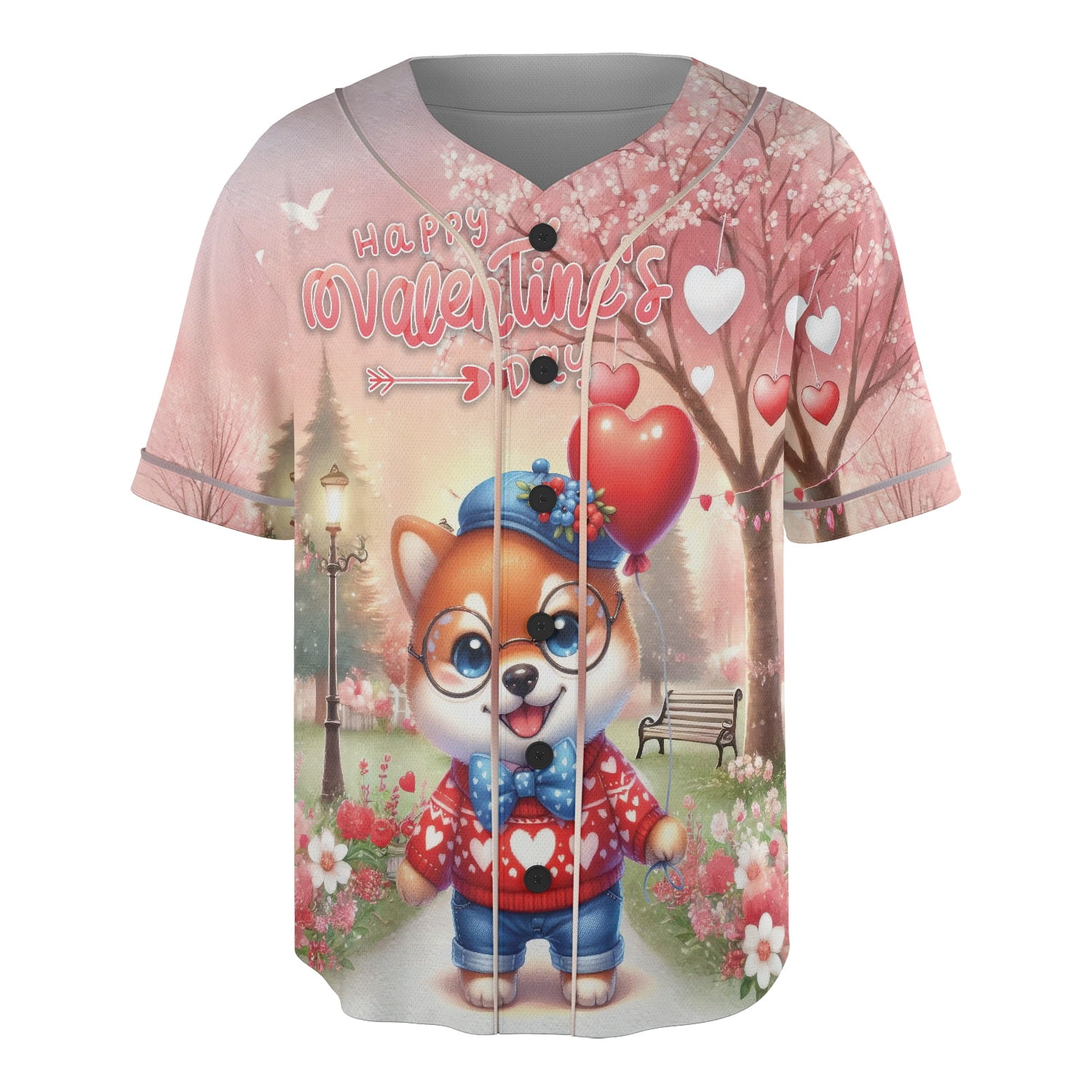 Happy Valentine’s Day Adorable Shiba Inu Puppy Holding Heart Balloon ...