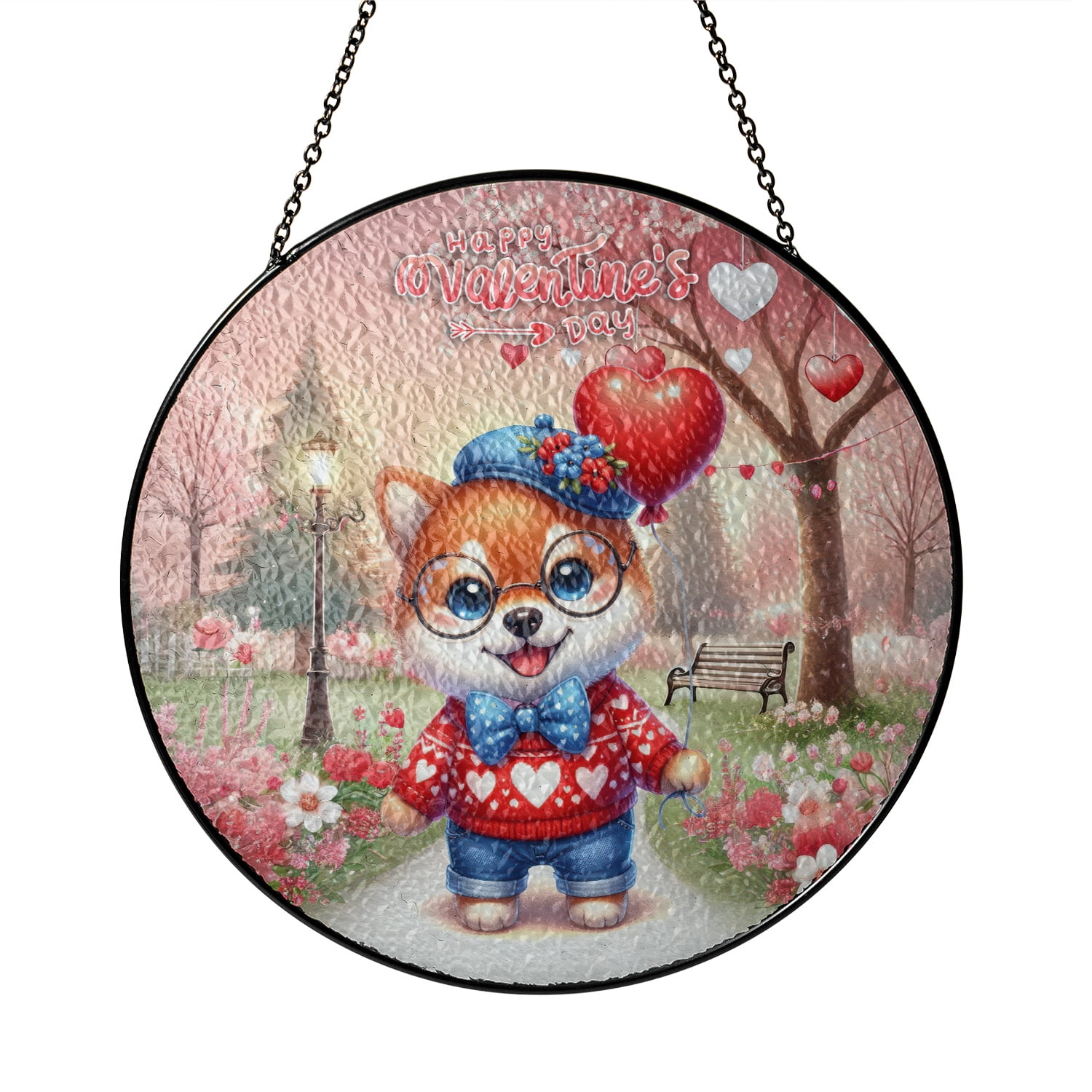 Happy Valentine’s Day Adorable Shiba Inu Puppy Holding Heart Balloon ...