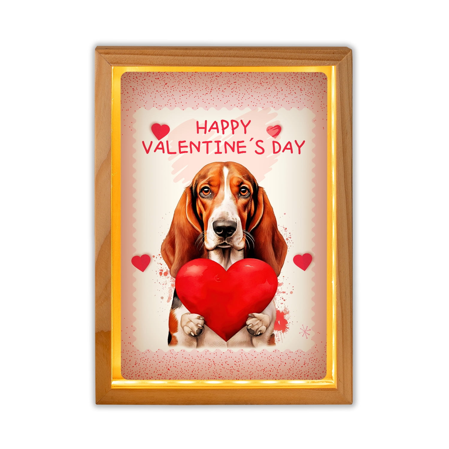 Happy Valentine's Day Basset Hound Brings Love Heart Acrylic Plaque ...