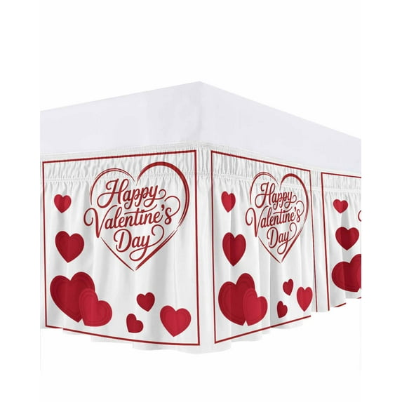 Happy Valentine's Day Bed Skirt California King Size 18 Inch Drop ...