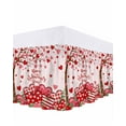 Happy Valentine's Day Bed Skirt California King Size 18 Inch Drop, Red ...
