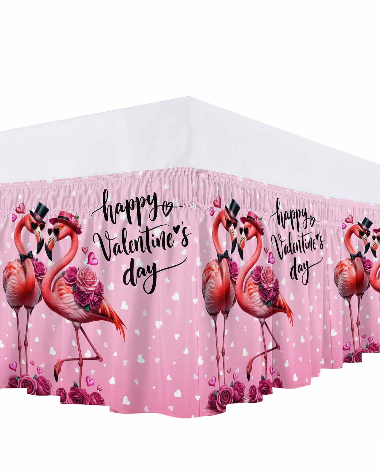 Happy Valentine's Day Bed Skirt California King Size 18 Inch Drop ...