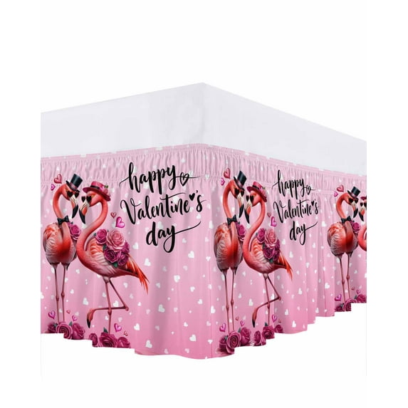 Happy Valentine's Day Bed Skirt California King Size 18 Inch Drop ...