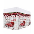 Happy Valentine's Day Bed Skirt King Size 18 Inch Drop, Red Love Car ...