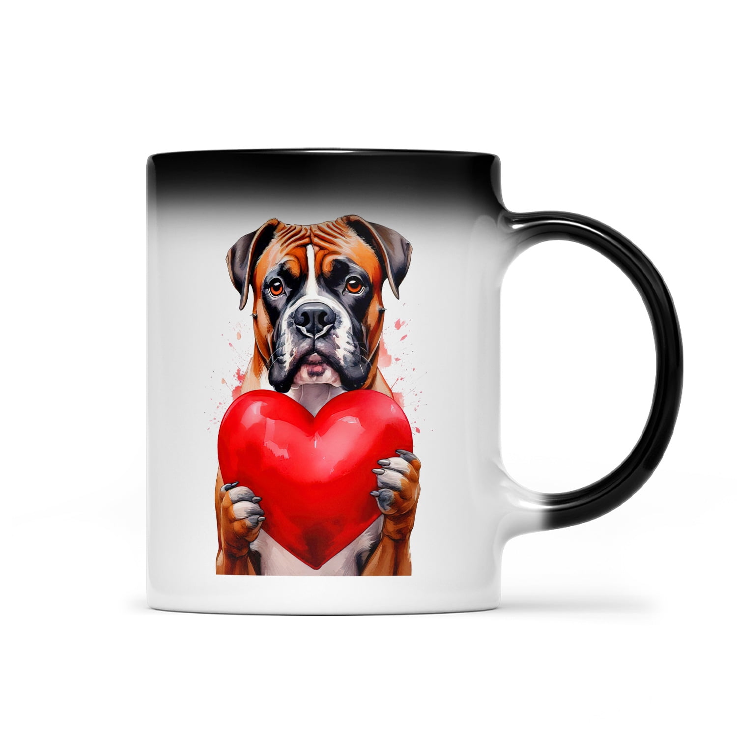 Happy Valentine's Day Boxer Brings Love Heart Heat Color Changing Mug ...